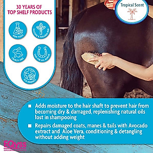 EQyss Avocado Mist Equine Coat Conditioning Spray - Horse Detangler, Reduces Breakage, Enhances Shine, Repels Dust & Dirt, Anti-Static (32 oz)