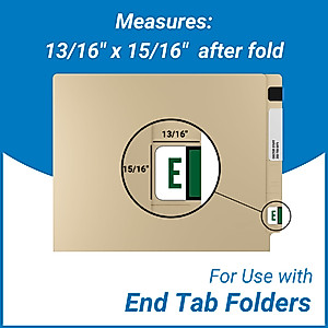 Doctor Stuff - File Folder Labels, Alphabet Letter E, Jeter/TAB 5100 - JRAM Series Compatible Alpha Stickers, Dark Green, 15/16" x 1-5/8", 500/Roll