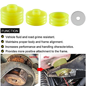 Body Mount Bushing Kit KF04050BK Fits for Ford F250 F350 1998-2018 Polyurethane Body Mounts, OE Replacement (Yellow)