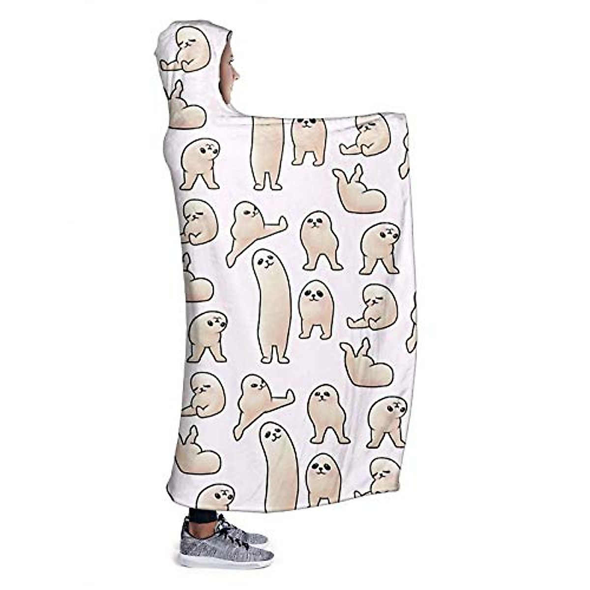 Hooded Blanket Fun Soft Eggdog Comfortable Throw Blankets for Four Seasons Anti-Pilling Flannel Wearable Blanket Suitable for Sofa Blankets for Adults and Children, Bed Blankets 50" X40