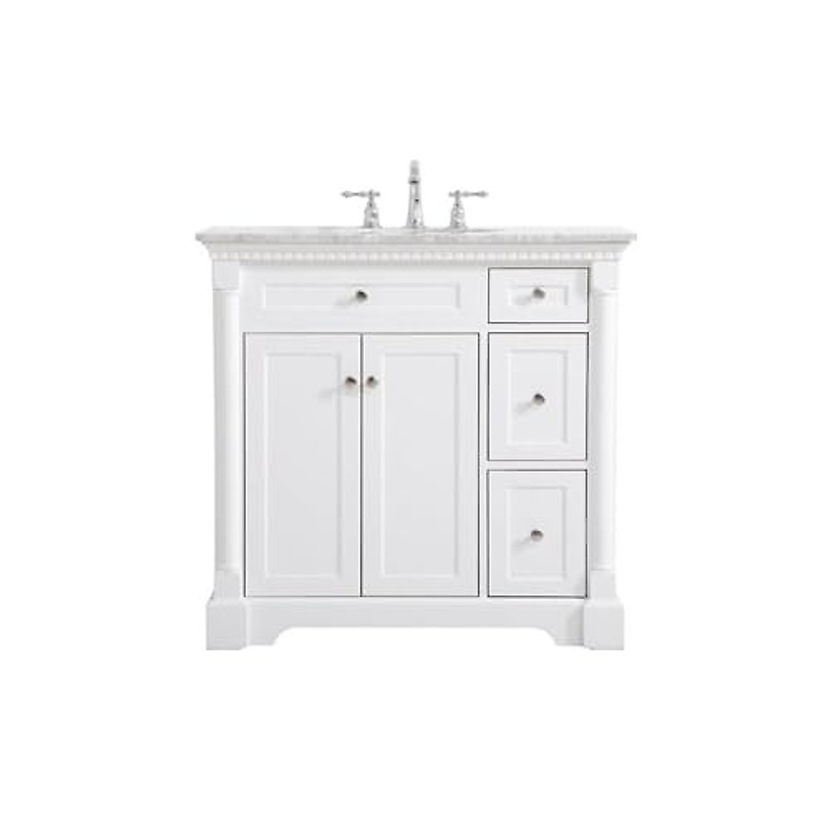 Elegant Decor Indoor Modern Under Sink Bathroom Fixtures Storage Organizer Cabinet 48 inch Single Bathroom Vanity - Teak with backsplash