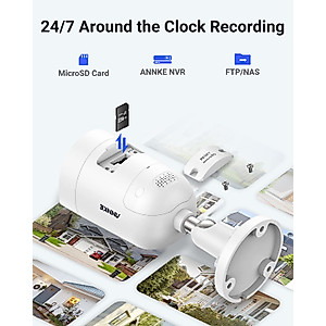 ANNKE AC800 4K Security Camera Outdoor, Surveillance IP PoE Camera with Human/Vehicle Detection, Strobe & Spotlight Alarms, Two-Way Audio, 130 ft Night Vision, Support Up to 256GB MicroSD Card