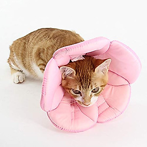 POPETPOP Pet Recovery Collar - Adjustable Dog Cat Cone Collar Soft Elizabethan Protective Collars Dog Cones After Surgery for Cat and Puppy (Pink)