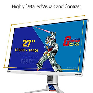 ASUS ROG Strix 27” 1440P HDR Gaming Monitor (XG279Q-G) GUNDAM EDITION - QHD (2560 x 1440), Fast IPS, 170Hz, 1ms, G-SYNC Compatible, Extreme Low Motion Blur Sync, Eye Care, DisplayPort, Dual HDMI, USB