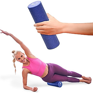 FitOn Recovery Roller - 12" x 4" Travel Sized Foam Rollers for Muscle Massage - High Density Foam Roller - Exercise Roller Foam Workout Accessories for Women and Men