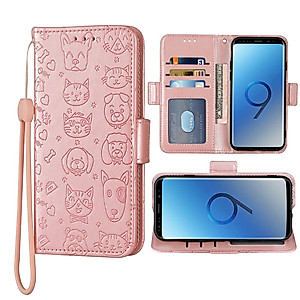 FDCWTSH Compatible with Samsung Galaxy S6 Active Wallet Case and Wrist Strap Lanyard Leather Flip Card Holder Stand Cell Accessories Phone Cover for Glaxay S6Active 6s S 6 6Active G890A Rose Gold