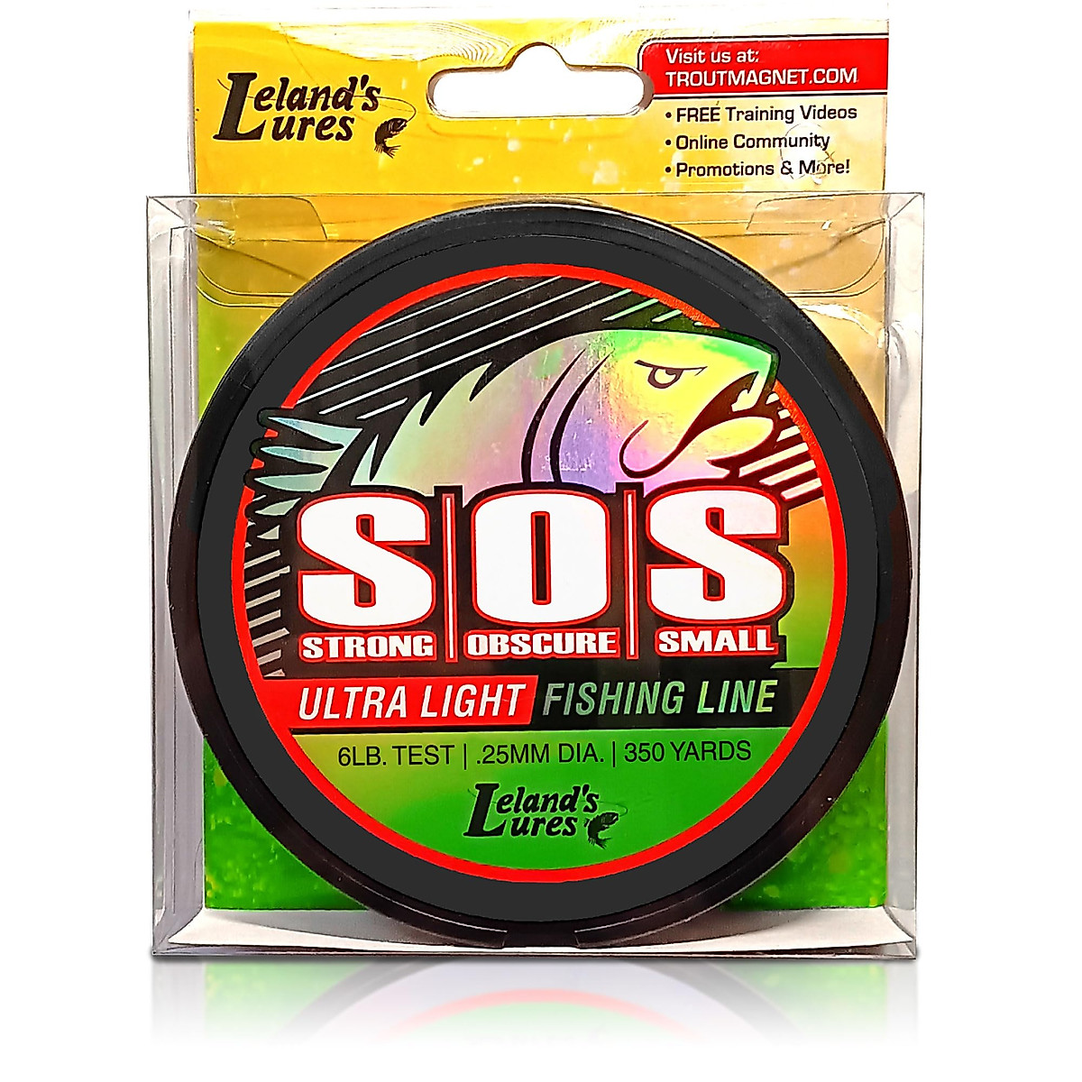 Trout Magnet Leland's Lures S.O.S. Fishing Line, Fishing Equipment and Accesories, 350 yd, 4 lb Test, (87665)