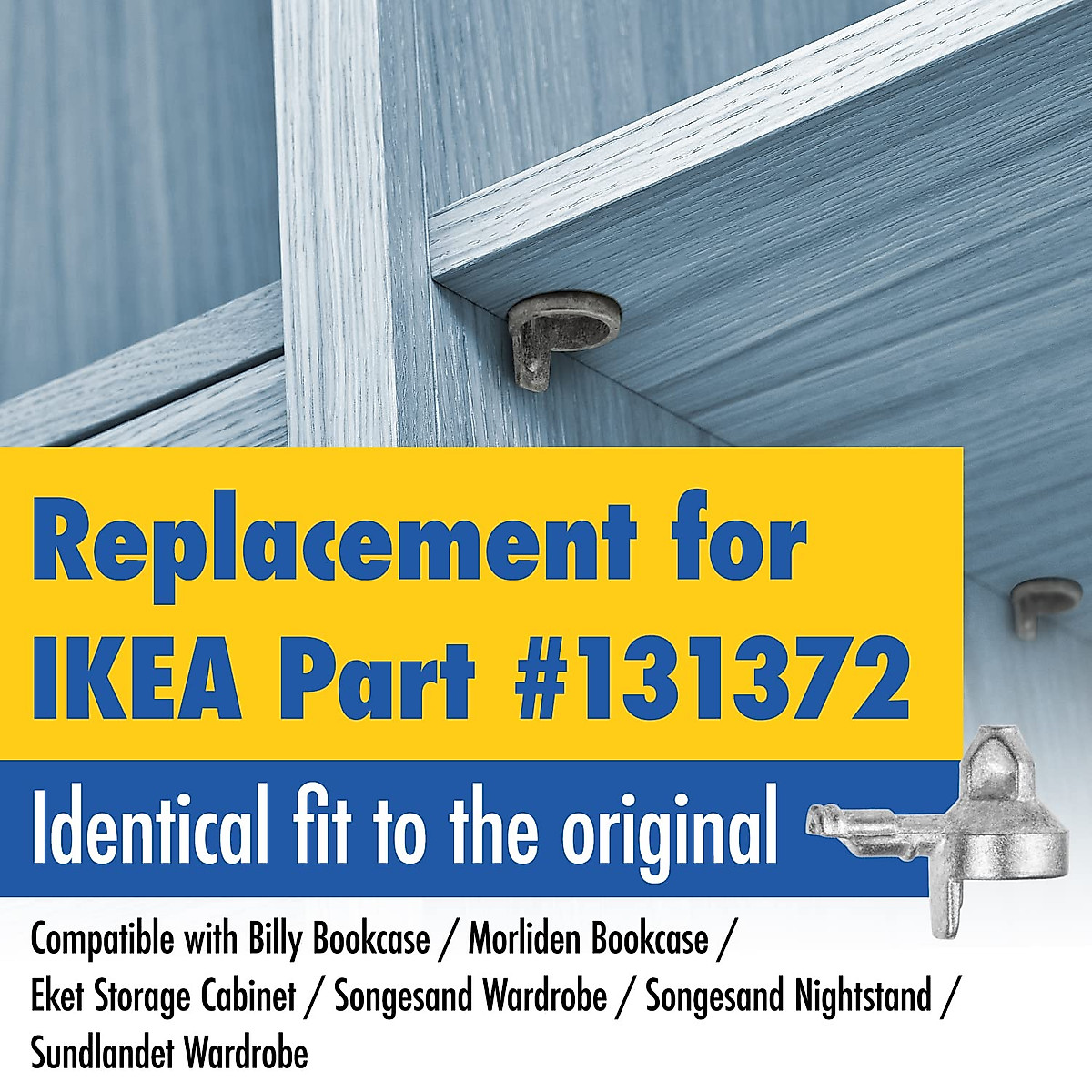 IMPRESA [50 Pack] 3mm Metal Shelf Pegs for IKEA Billy Shelf Pins (Part #131372) - Replacement Cabinet Shelf Pegs for Multiple Furniture Models - Heavy-Duty Shelf Support Pegs - Clips