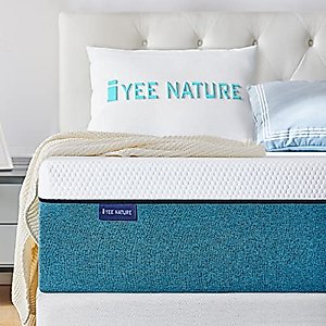 IYEE NATURE King Mattress, 14 inch Gel Memory Foam King Mattress in a Box, with CertiPUR-US Beds Mattresses Medium Firm Foam Mattress for Sleep Mattress King Size 76 * 80 * 14 inch