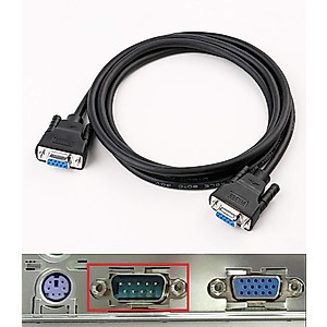 DTech DB9 RS232 Serial Cable Female to Female Null Modem Cord Full Handshaking 7 Wire Crossover for Data Communication (1.5 Feet, Black)
