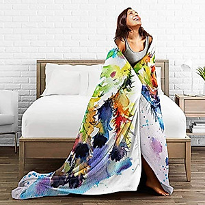 Carwayii Flannel Throw Blanket,Cute Baby Goat ColorfulSoft Sherpa Lap Blanket for Family Birthday Gift,Durable Sofa Blanket Cozy Noon Break Blanket for Office Home Bed -50''x60''