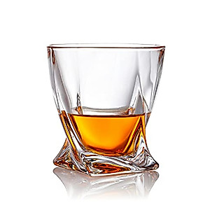 Whiskey Glasses set of 6 Crystal Old Fashioned Rock Glass Scotch Bourbon and Spirits 10 Ounce Liqueur Tumbler Thick Weighted