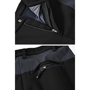 YSENTO Men's Hiking Cargo Pants Waterproof Windproof Fleece Lined Ski Snow Insulated Pants Black US 32