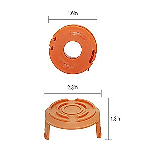 WA0010 Trimmers Spool Line 10ft 0.065" fit for Worx Trimmer/Edger Weed Eater WG180 WG163,fit for Worx Trimmer spools Weed Eater String with WA6531 Spool Cap Covers (10 Line Spools+2 Cap)
