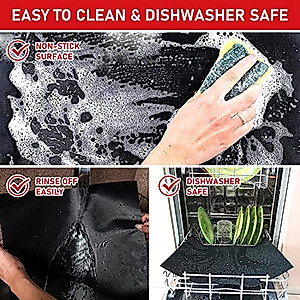 RENOOK Oven Liners for Bottom of Oven, 2 Pack Non-Stick Heavy Duty Oven Mat Set, 15.75"x 23" BPA and PFOA Free Oven Floor Protector Liner, Kitchen Friendly Cooking Accessory