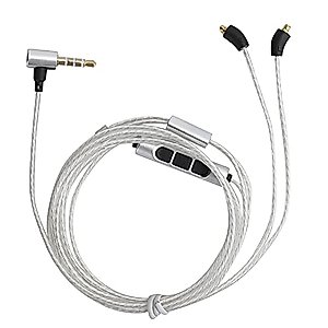 Vbestlife Game Headphone Cable,Plug and Play Earphone Cable,3.5 mm Audio Cable with High Transparent PVC Shell,Volume Adjustment,Microphone,fit for Xelento, for Alo Andromeda Earphones