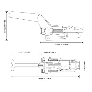 5Pack 2000lbs Toggle Clamp 431,Heavy Duty Toggle Latch Clamp for Latch Lock,Self Latch Toggle Latch Action Lock for Tire Carrier Latch,Smoker Lid Latch,Cam Clamp Latch Pull Latch,Draw Latch Hardware.