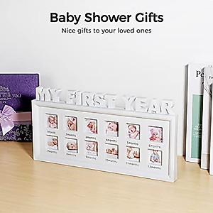 Homaisson Newborn Baby Picture Frame, My First Year Newborn Keepsake Frame 12 Months, Photo Frame for Memories