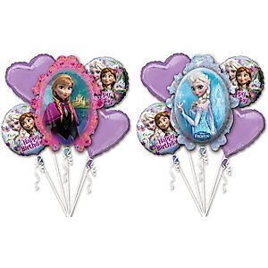 Disney Frozen Birthday Balloon Bouquet - 10 Pieces