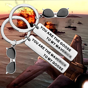 CENWA You are The Mav to My Goose Set of 2 Best Friend Keychain Set BFF Jewelry (Mave Goose Set)