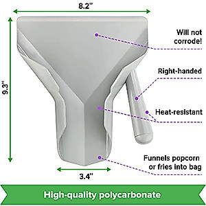 CUSINIUM Commercial French Fry Scooper - Polycarbonate Plastic Fry Scoop | Popcorn Scoop - Right Handle