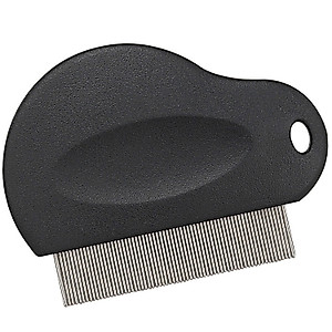 Master Grooming Tools Flea Comb for Pets, 3-Inch - Stainless Steel Teeth Pet Flea Comb, Bundle with Moofin Pet training stainless steel clicker whistle ultrasonic~(Pack of 2), Black