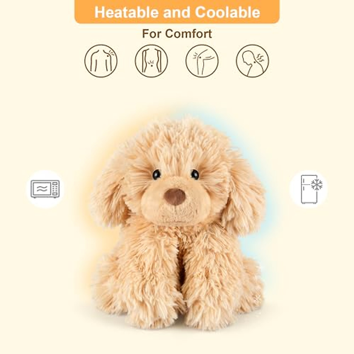 SuzziPals Warmable Golden Retriever Plush Toy, Microwavable Stuffed Animal Heating Pads for Period & Stress Relief, Lavender Dog Stuffed Animal for Anxiety, Bedtime, Puppy Plushie Gifts for Kid Women