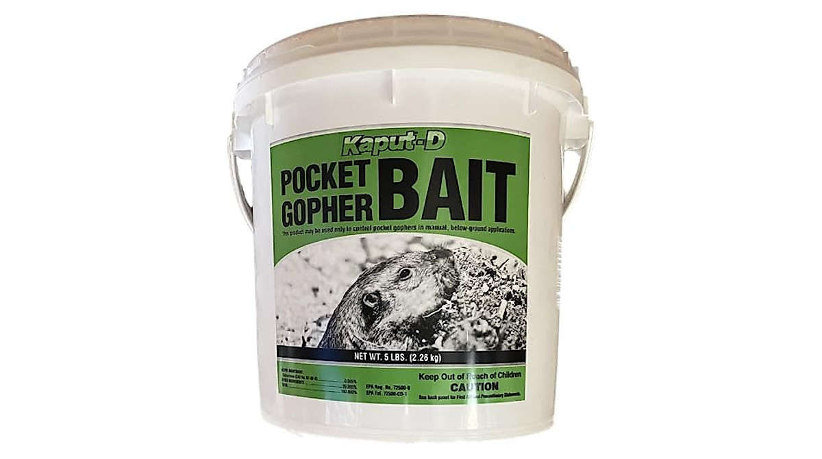 Effective KAPUT-D Pocket Gopher Bait - 5 lb Bucket