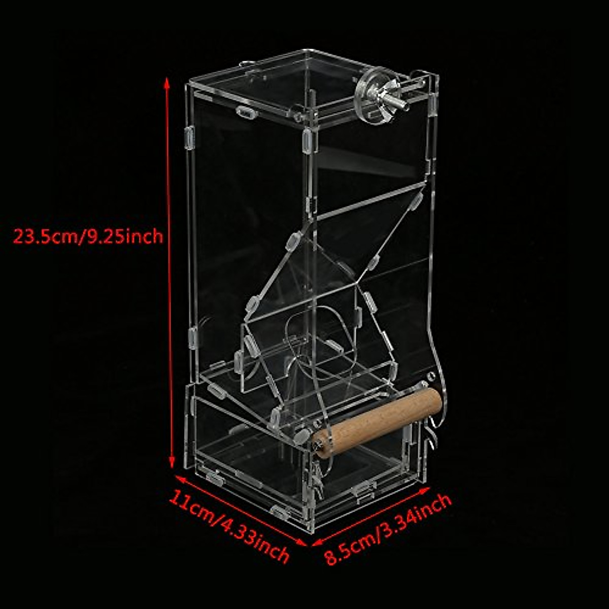 Bird Automatic Food Feeder, 1Pc Acrylic Transparent Parrot Integrated Automatic Feeder Automatic Bird Seed Feeder for Small to Medium Birds(M Single Type)