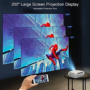 Staratlas Mini Projector 2022 Upgraded Portable Projector,9000 Lumen 50000 Hours Multimedia Home Theater Movie Projector,Compatible with iOS/Android Full HD 1080P HDMI,VGA,USB,AV,Laptop,Smartphone…