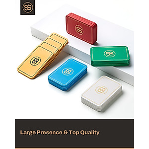 SLOWPLAY Godel Rectangular Poker Chips Plaques, Pack of 10 Pcs, European Style Professional Plaques Without Denomination, 34-Gram Ceramic Composite (Red)