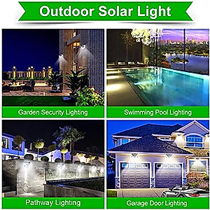 Solar Lights Outdoor 100 LEDs 1000Lm Solar Motion Sensor Lights Solar Panel 15.3 in2 and 3 Modes(Security/Permanent On All Night/Smart Brightness Control) with IP65 Waterproof with Wide Angle(2pack)