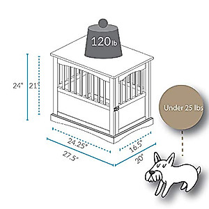 Casual Home Wooden Medium Pet Crate, End Table, Espresso