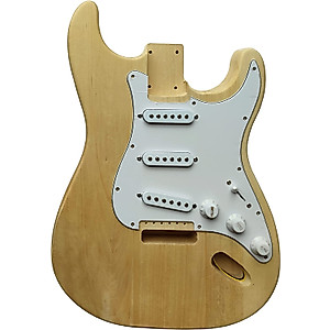 DIY Electric Guitar Kits Strat Style Beginner Kits 6 String Right Handed with Basswood Body Maple Neck Rosewood Fingerboard Chrome Hardware Build Your Own Guitar.