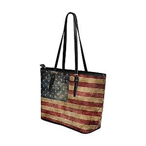 InterestPrint Top Handle Satchel HandBags Shoulder Bags Tote Bags Purse American Flag Background