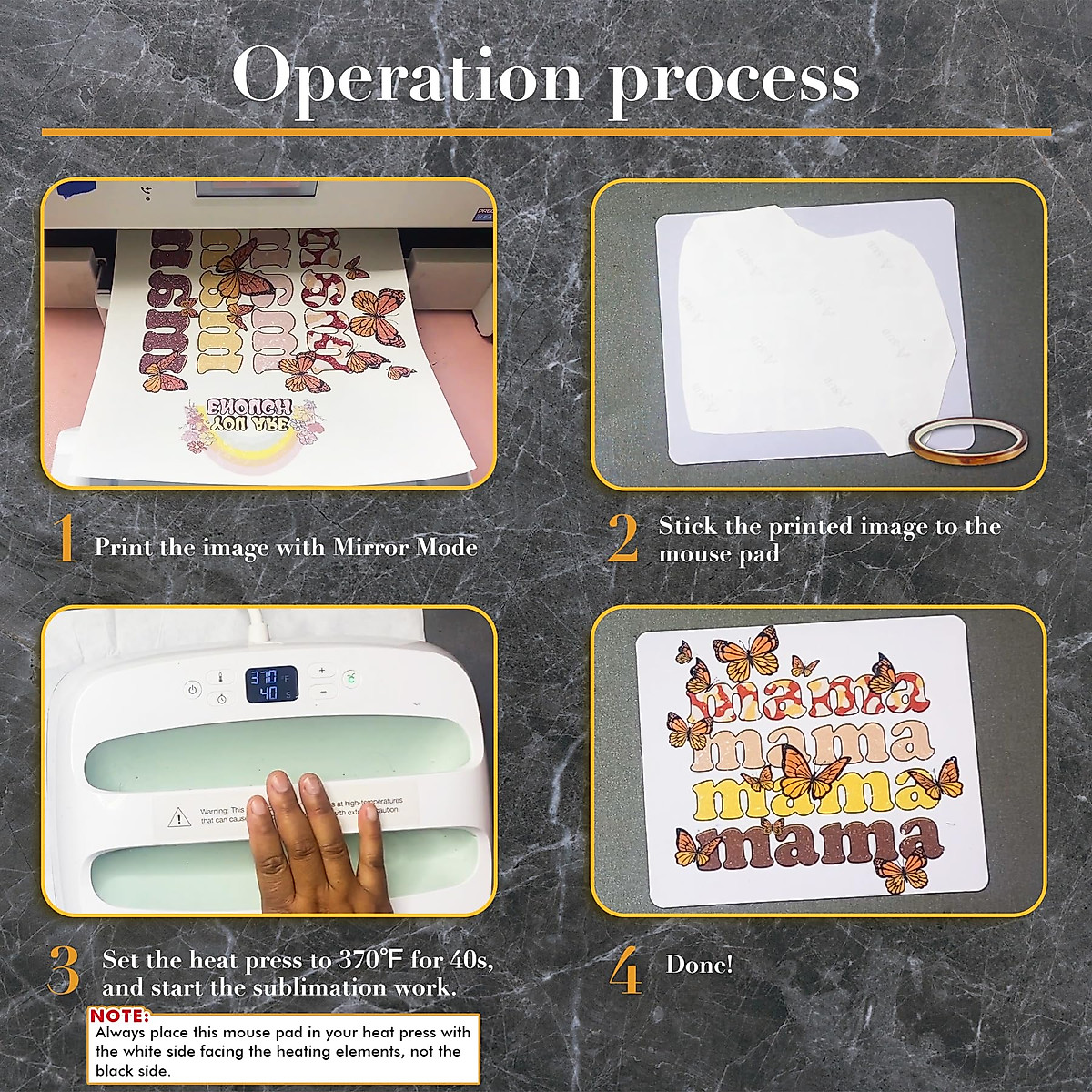 A-SUB Sublimation Mouse Pad Blank Rectangular Blanks 12 pcs for Sublimation Transfer Heat Press Printing Crafts 24x20x0.2cm White