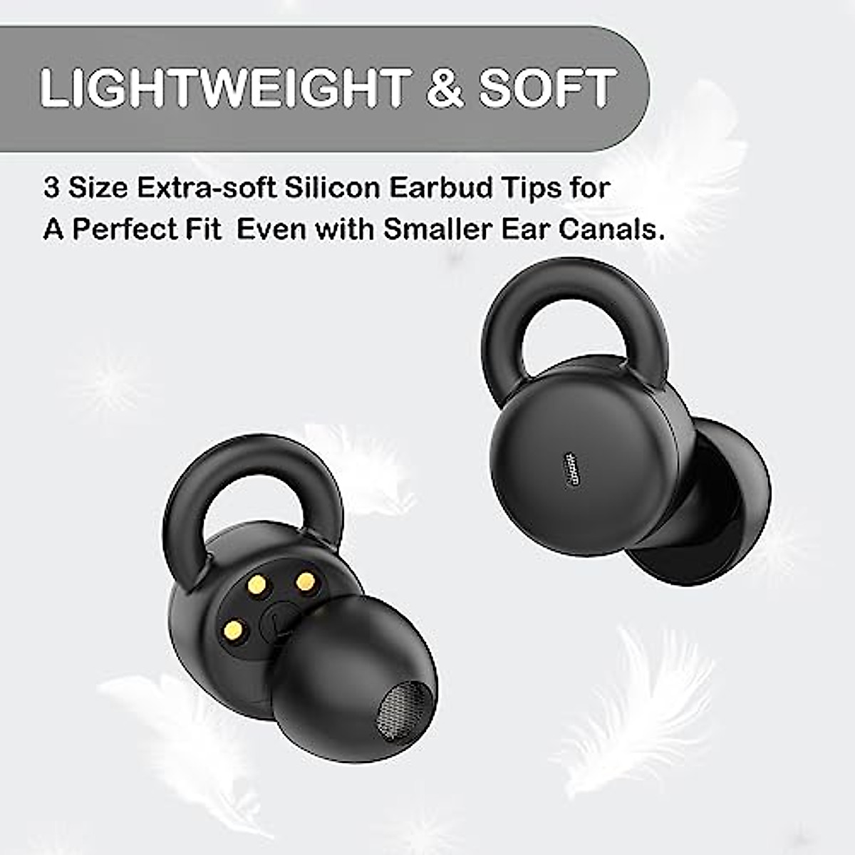wedoking Comfortable Sleep Earbuds for Side Sleepers, Invisible Earbuds Wireless Bluetooth Sleeping Earbuds, Noise Blocking Headphones for Sleeping Discreet Earphones for Music, Home, Work
