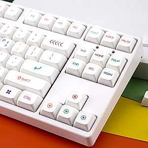 TOkey 127 Keys XDA Profile Custom PBT Dye Sublimation Keycaps Compatible with All Mechanical Gaming Keyboards for TTC Gateron Kailh Holy Panda Cherry MX Switches(Neon Lights with Korean)