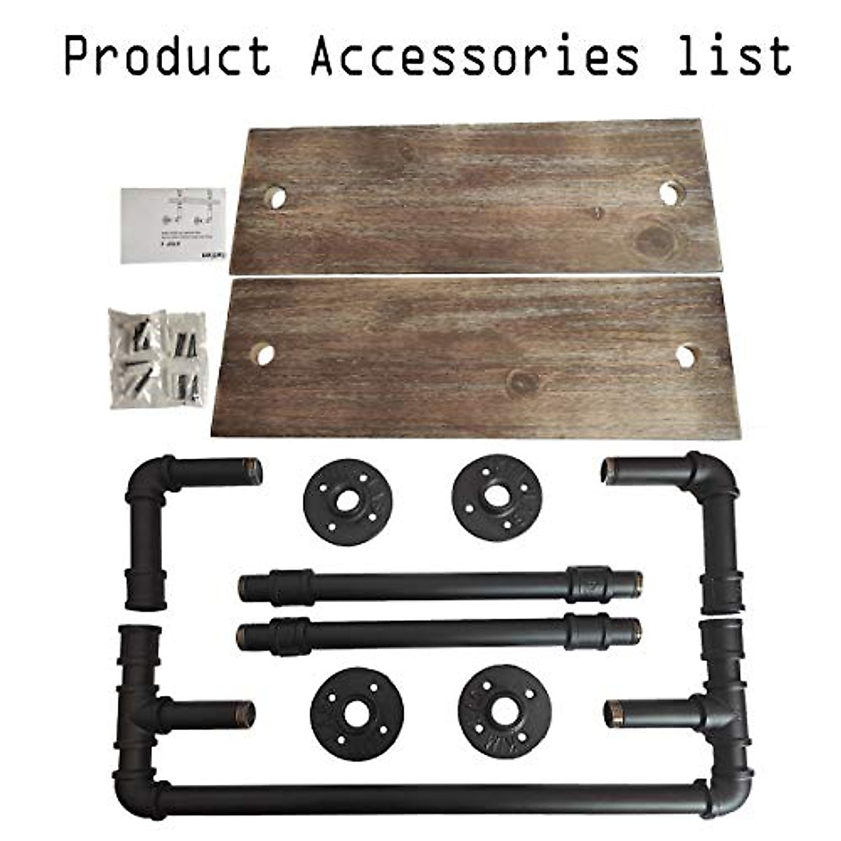 Industrial Bathroom Shelves Wall Mounted 2 Tiered,24in Pipe Shelving Wood Shelf with Towel Bar,Rustic Farmhouse Towel Rack,Metal Floating Shelves Towel Holder,Iron Distressed Shelf Over Toilet