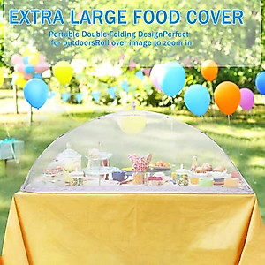 4 Pcs Extra Large Mesh Food Cover Tent Umbrella Food Screen Covers for Outside Pop-up Mesh Reusable Food Nets for Parties Picnics Outdoor BBQs Collapsible (2 Pcs 40"x24", 2 Pcs 32"x24")