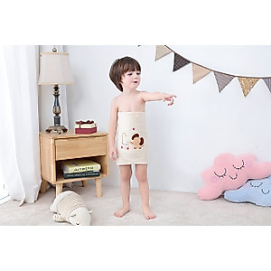 Donhoo Widens Pure Cotton Baby Warm Belly Band, Swaddle Belt, Sleeps to Prevent Cold, Pervent Diarrhea, Suitable for Babies Aged 0-10(Pattern: Bath Elephant), L:33.4x13.8in