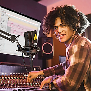 XLR Condenser Microphone with Audio Interface, MAONO Professional Studio Bundle for Recording, Podcasting, Streaming, Voice Over, Vocals, Music, YouTube