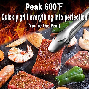GRILLART BBQ Grill Mats for Outdoor Grill - Nonstick 600 Degree Heavy Duty Grilling Mat (Set of 2) - Reusable BBQ Grill Accessories Sheets -Works on Electric Grill Gas Charcoal BBQ - Gifts for Men Dad