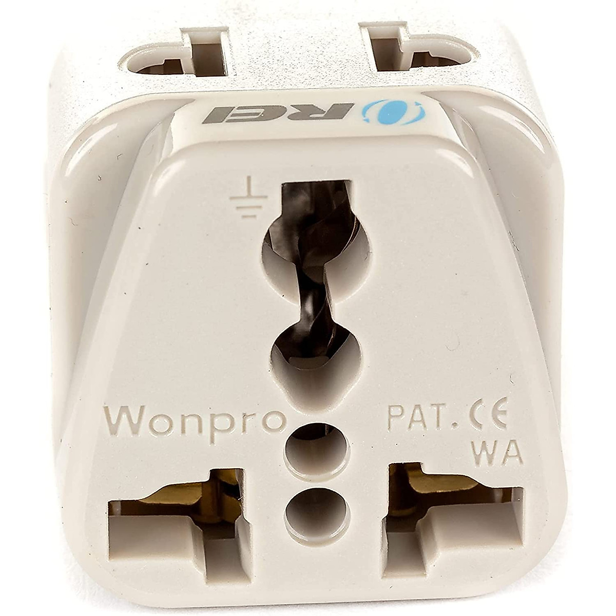 OREI US to Brazil Plug Adapter - Type N Travel Adapter for Brazil - Universal 2 in 1 - CE Certified - RoHS Compliant - White (DB-11C)
