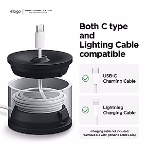 elago D Stand Charging Station Compatible with Apple Devices - Charging Dock Compatible with Apple TV Remote, Compatible with iPhone and More, Premium Aluminum, Cable Required (Black)