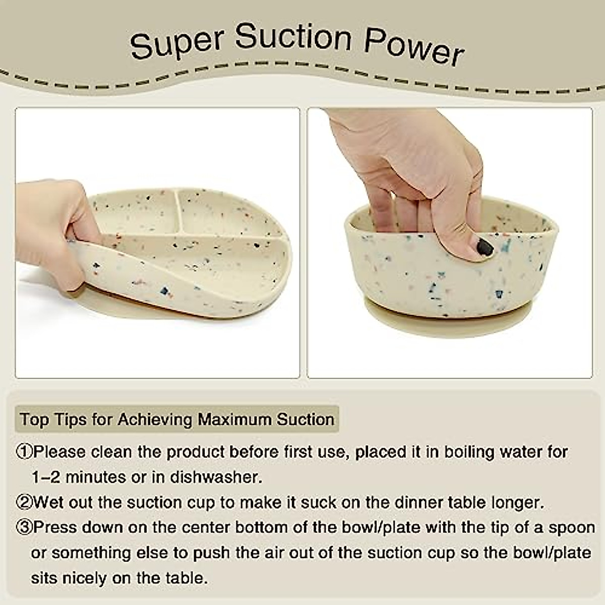 SILI FACTORY Silicone Baby Feeding Set - Suction Bowl with Lid Toddler Plates,Adjustable Bib Sippy Cup Spoons Forks -Baby Led Weaning Supplies,Baby Plates and Bowls Set for 6+ Months