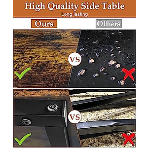 Artigarden C Table End Table with Metal Frame Small Side Table for Couch, Sofa TV Tray Table for Living Room, Bedroom, Bedside Matte Black