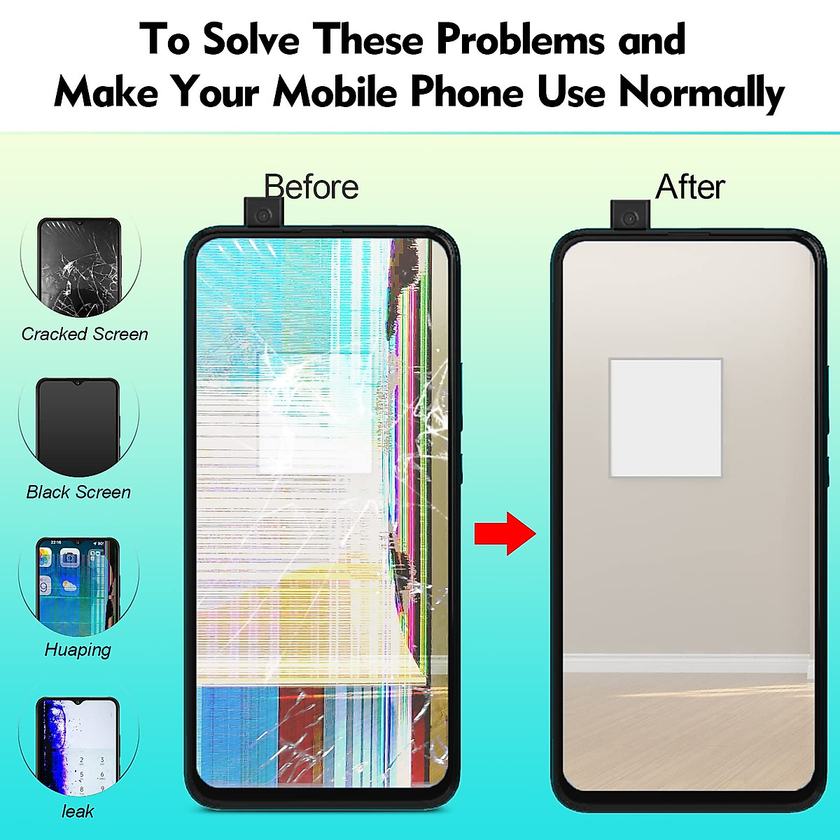 YHX-US Screen Replacement for Huawei Y9 Prime 2019 P Smart Z STK-L21 STK-L22 STK-LX3 LCD Display Touch Screen Digitizer Assembly with Tools (Black+Frame)