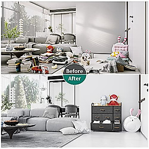 YITAHOME Dresser with 7 Drawers - Fabric Storage Tower, Organizer Unit for Bedroom, Living Room, Hallway, Closets & Nursery - Sturdy Steel Frame, Wooden Top & Easy Pull Fabric Bins