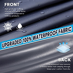 6p Patio Cushion Covers Anti Cat Scratch Leather Outdoor Cushion Cover Replacement 100% Waterproof with Zipper for 3Pcs Patio Furniture Set,Slipcovers for Outdoor Furniture Cushions Navy,Cover Only